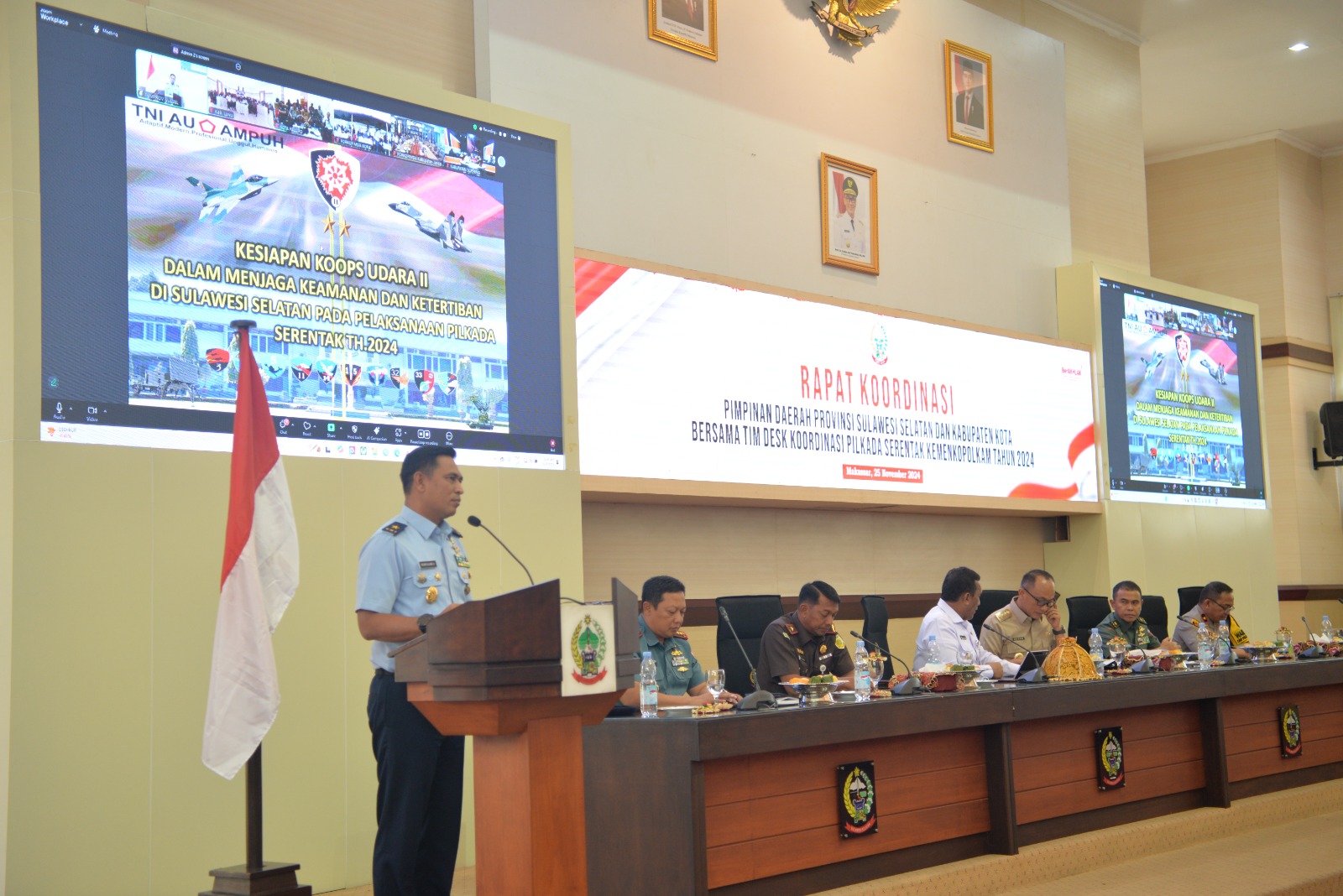 Danlanud Sultan Hasanuddin Hadiri Rakor Pilkada Serentak 2024 di Sulawesi Selatan - zonapers.com